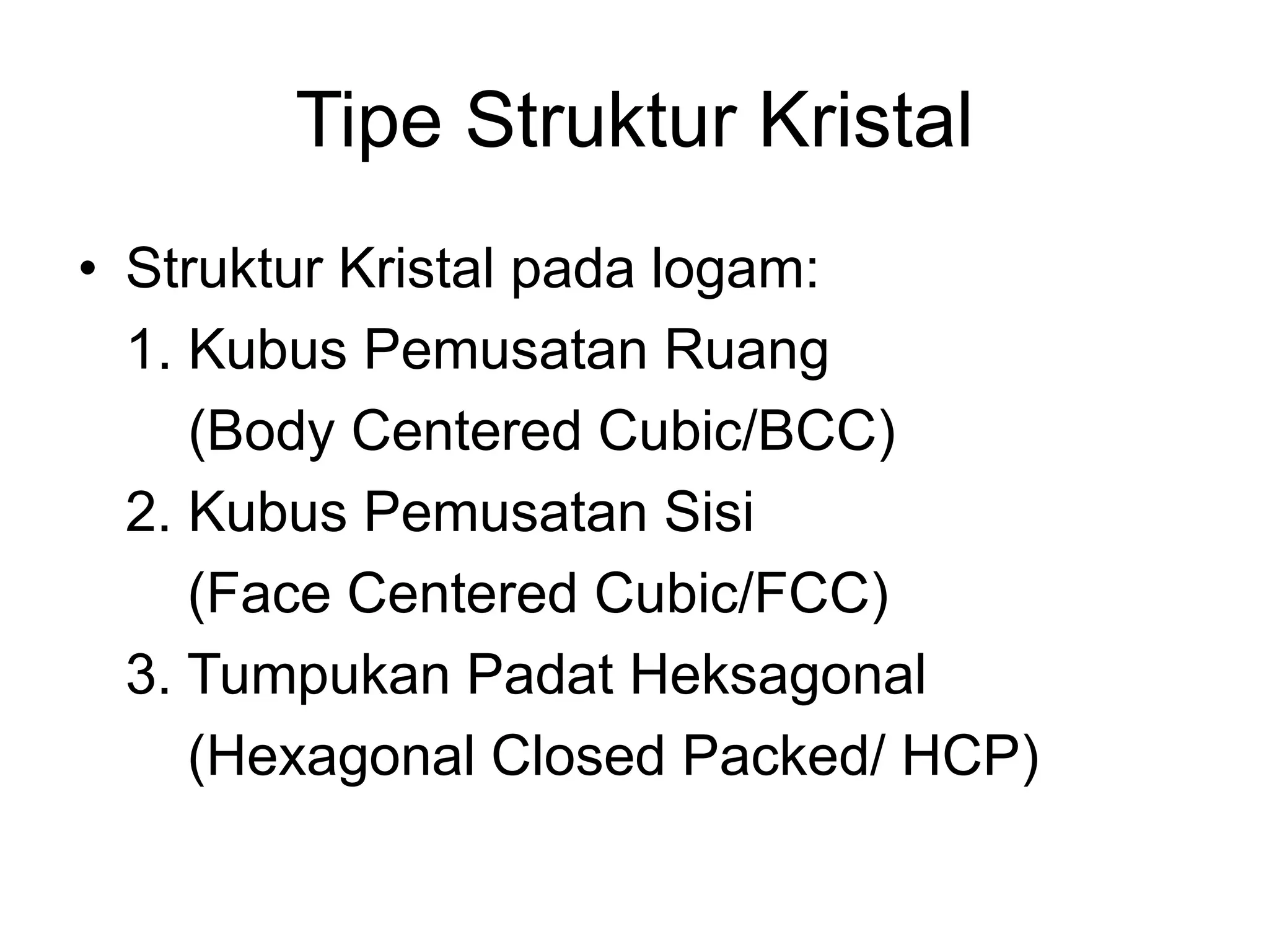 Jenis jenis struktur kristal senyawa kimia | PPT