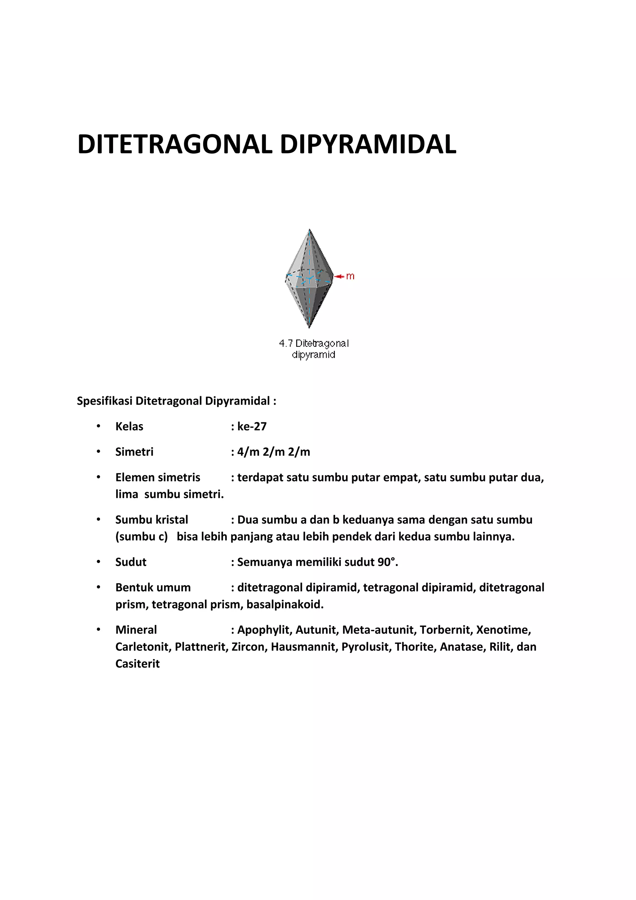 Kristalografi : sistem tetragonal | PDF