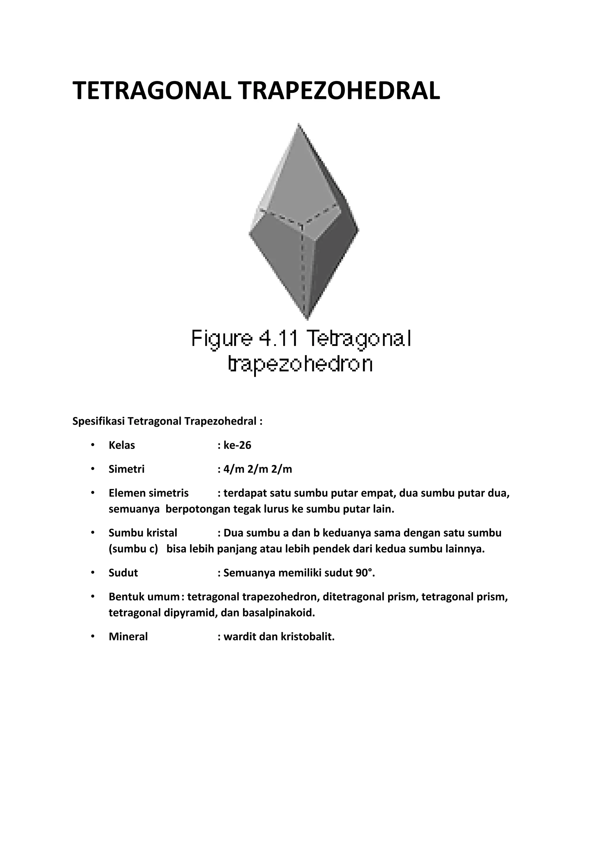 Kristalografi : sistem tetragonal | PDF