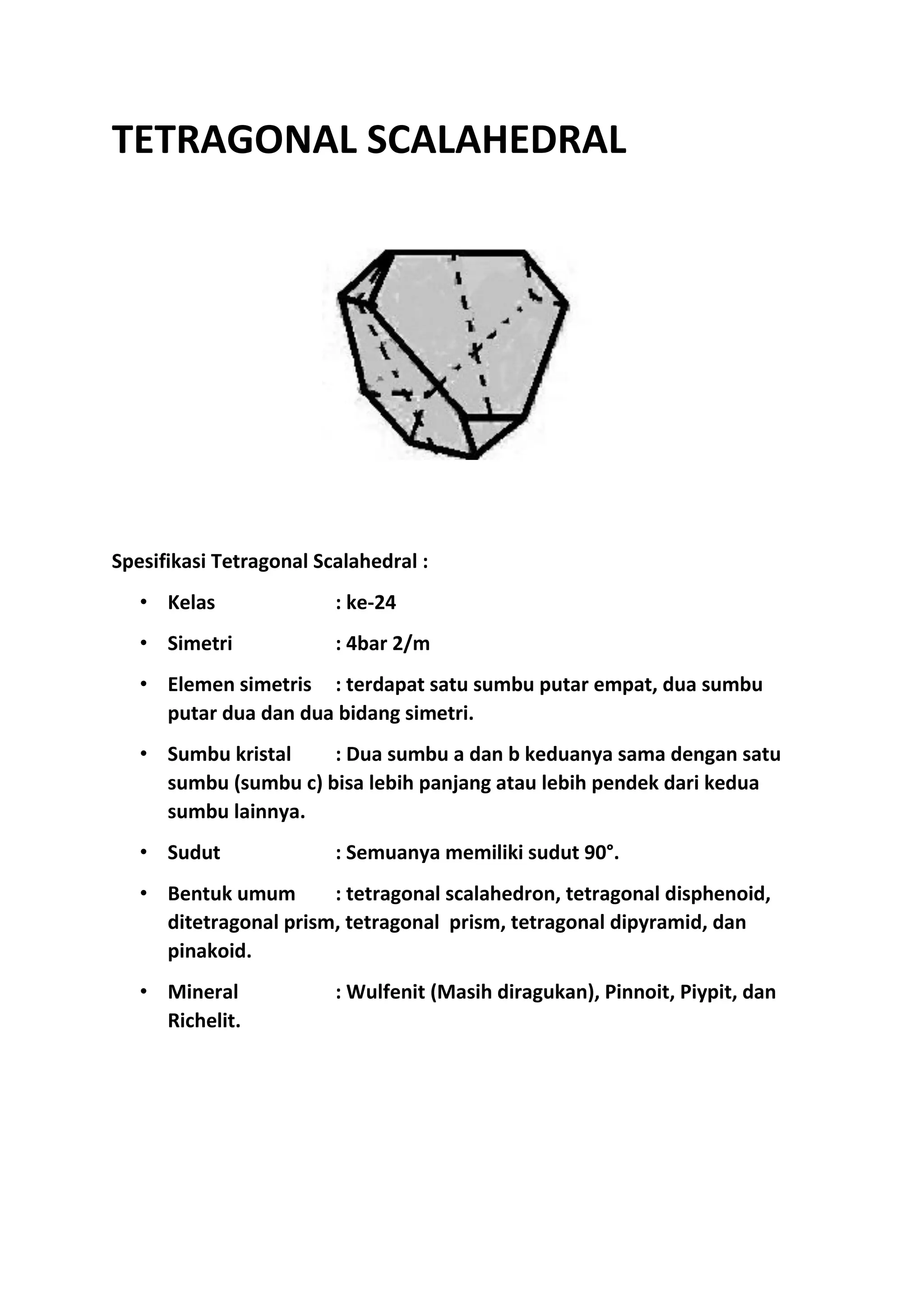 Kristalografi : sistem tetragonal | PDF