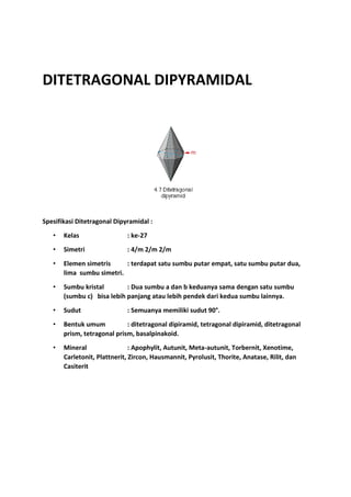 Kristalografi : sistem tetragonal | PDF
