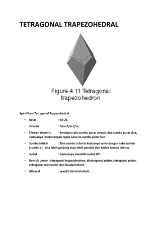 Kristalografi : sistem tetragonal | PDF