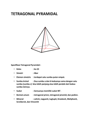 Kristalografi : sistem tetragonal | PDF