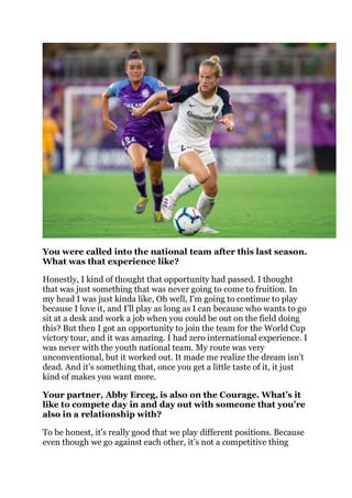 Kristen hamilton Interview | PDF | Soccer | Sports