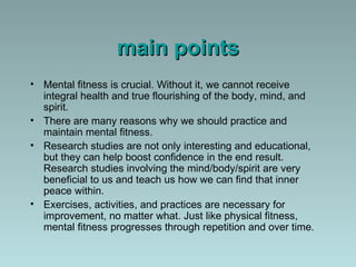 Mental Fitness Project | PPT