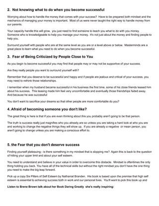 Mindset Monday: Do you have a fear of success? | PDF