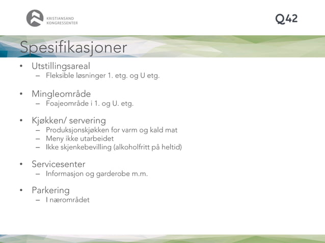 Presentasjon Kristiansand Kongressenter | PDF