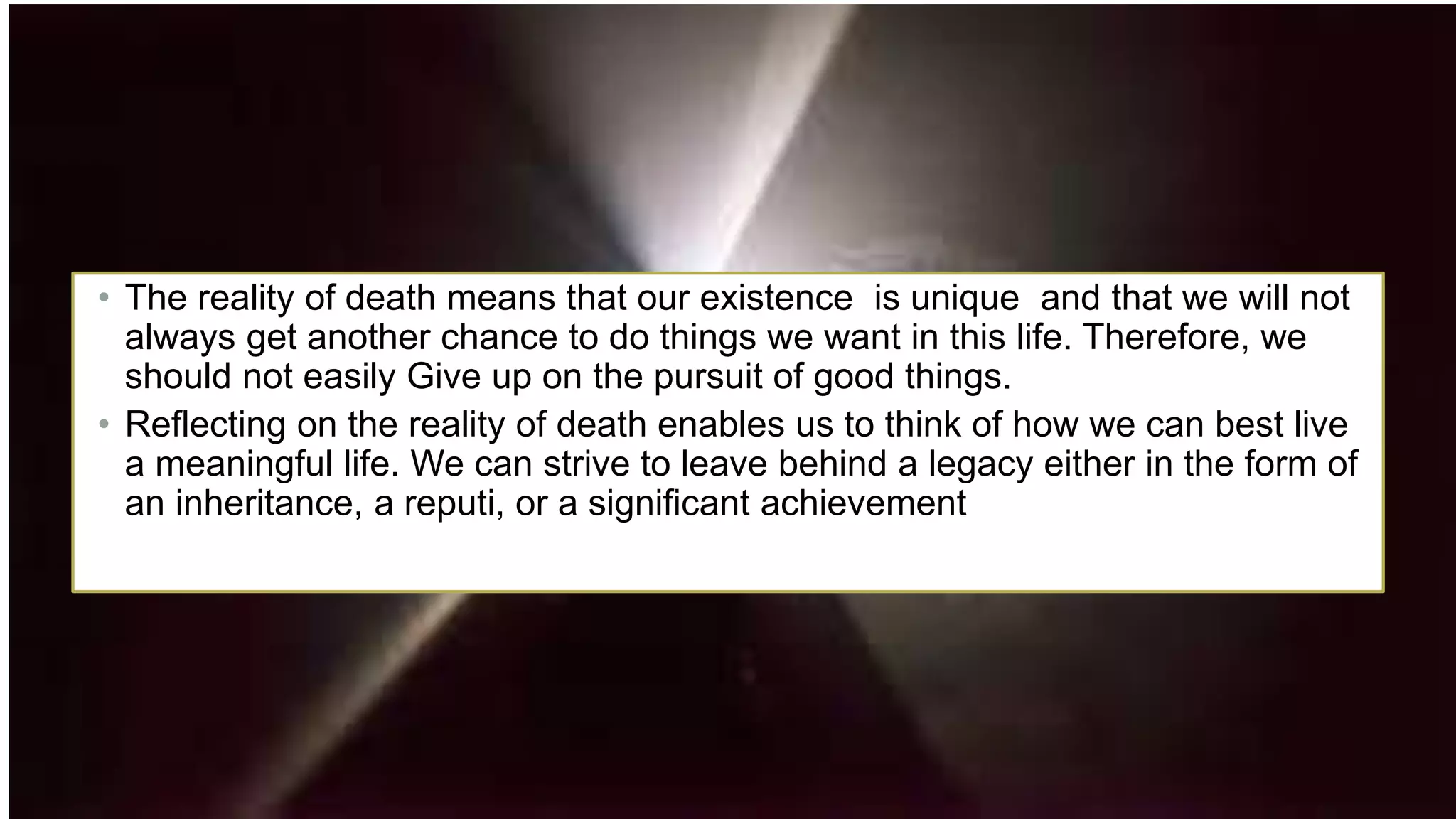 HUMAN PERSONS AS ORIENTED TOWARDS THEIR IMPLEMENTING DEATH | PPTX