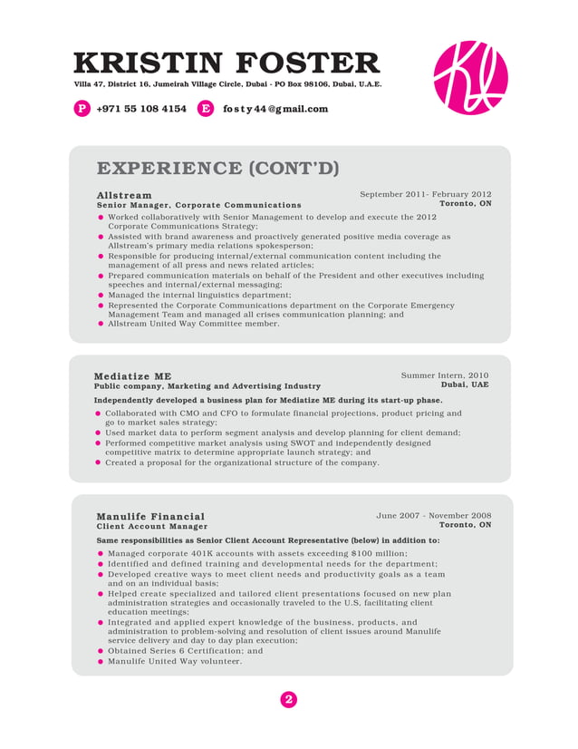 Kristin Foster CV | PDF | Business Administration | Business