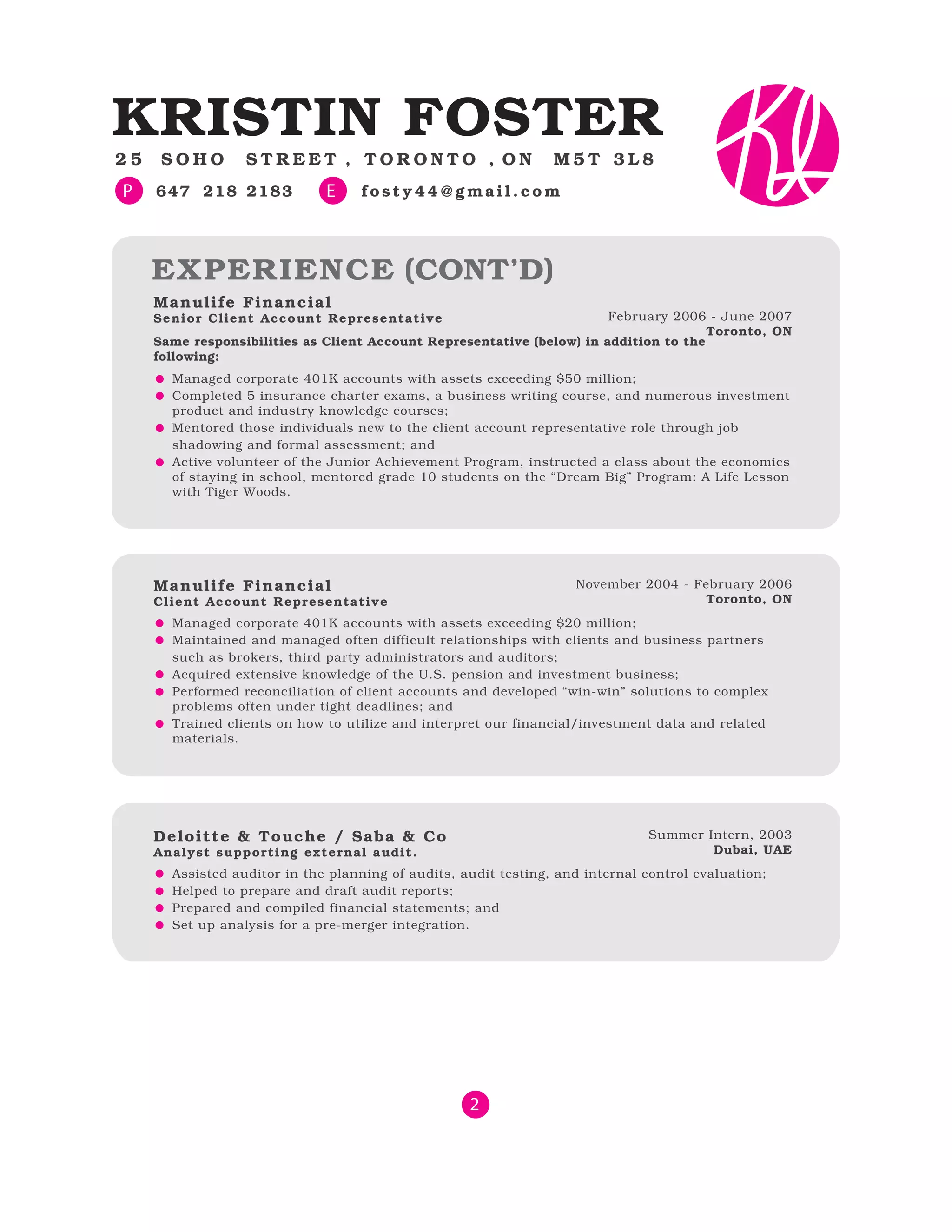 Kristin Foster CV | PDF