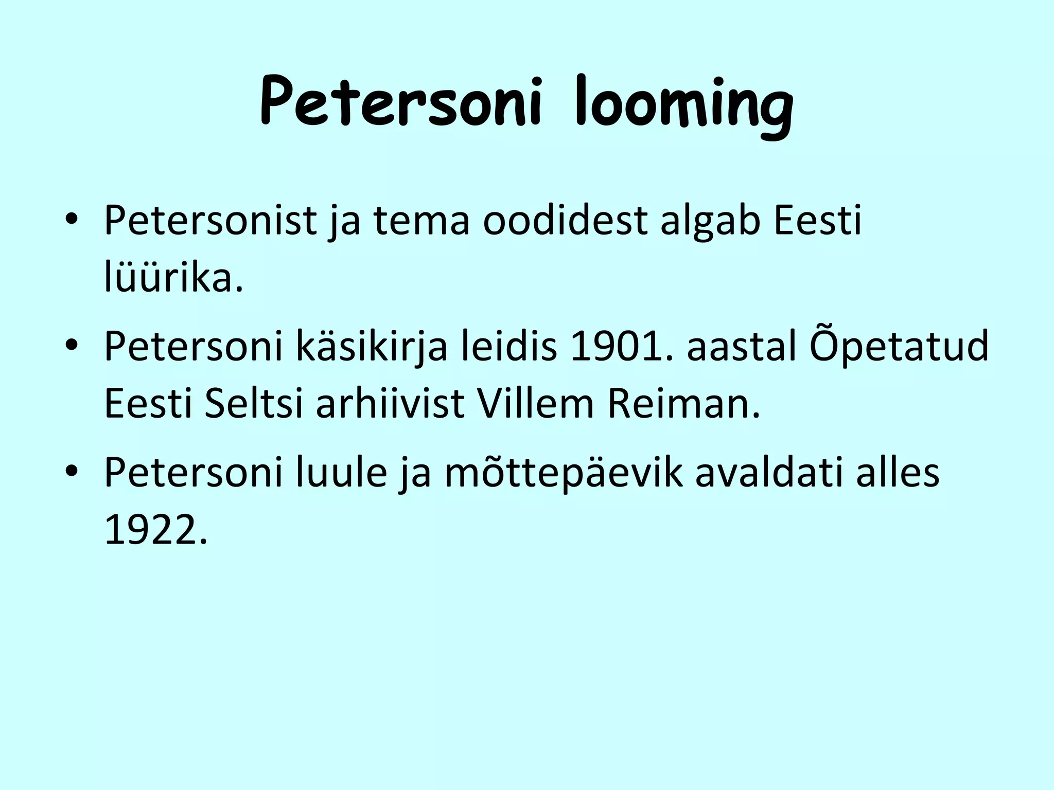 Kristjan Jaak Peterson | PPT