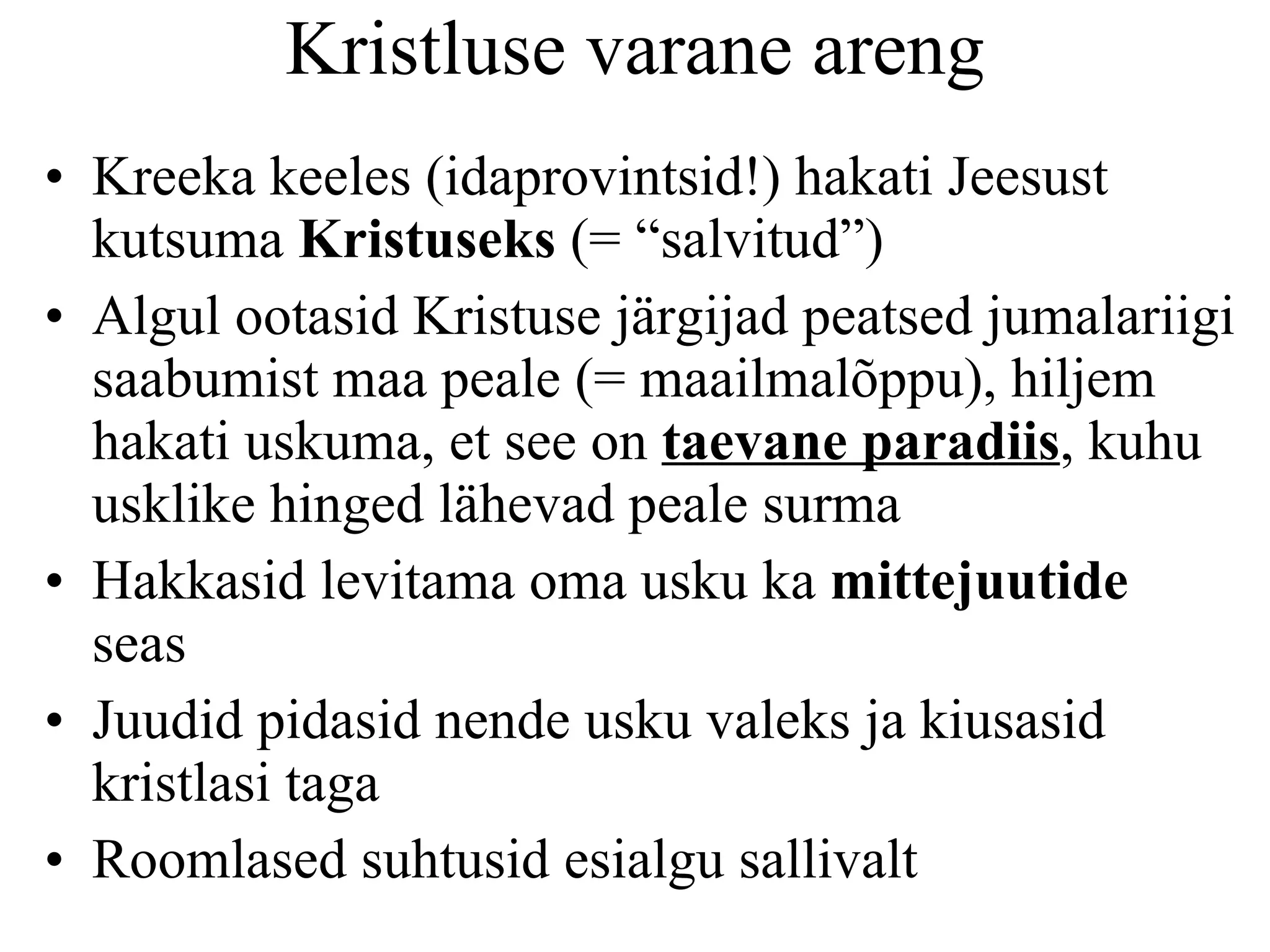 Kristlik kultuur VI klassile | PPT