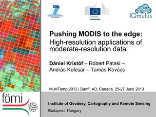 Pushing MODIS to the edge: high-resolution applications of moderate ...