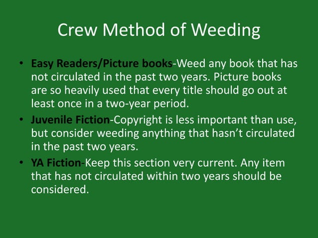 Weeding for School Libraries by Kristy Gates | PPT