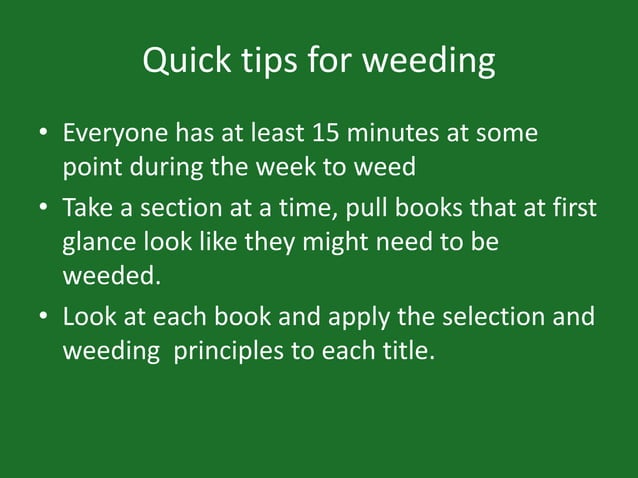 Weeding for School Libraries by Kristy Gates | PPT