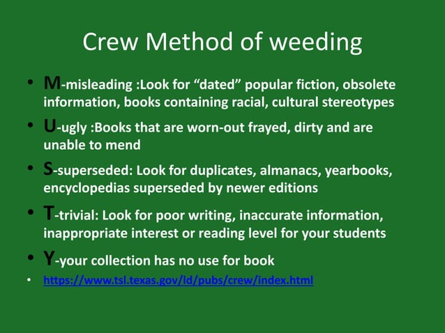 Weeding for School Libraries by Kristy Gates | PPT