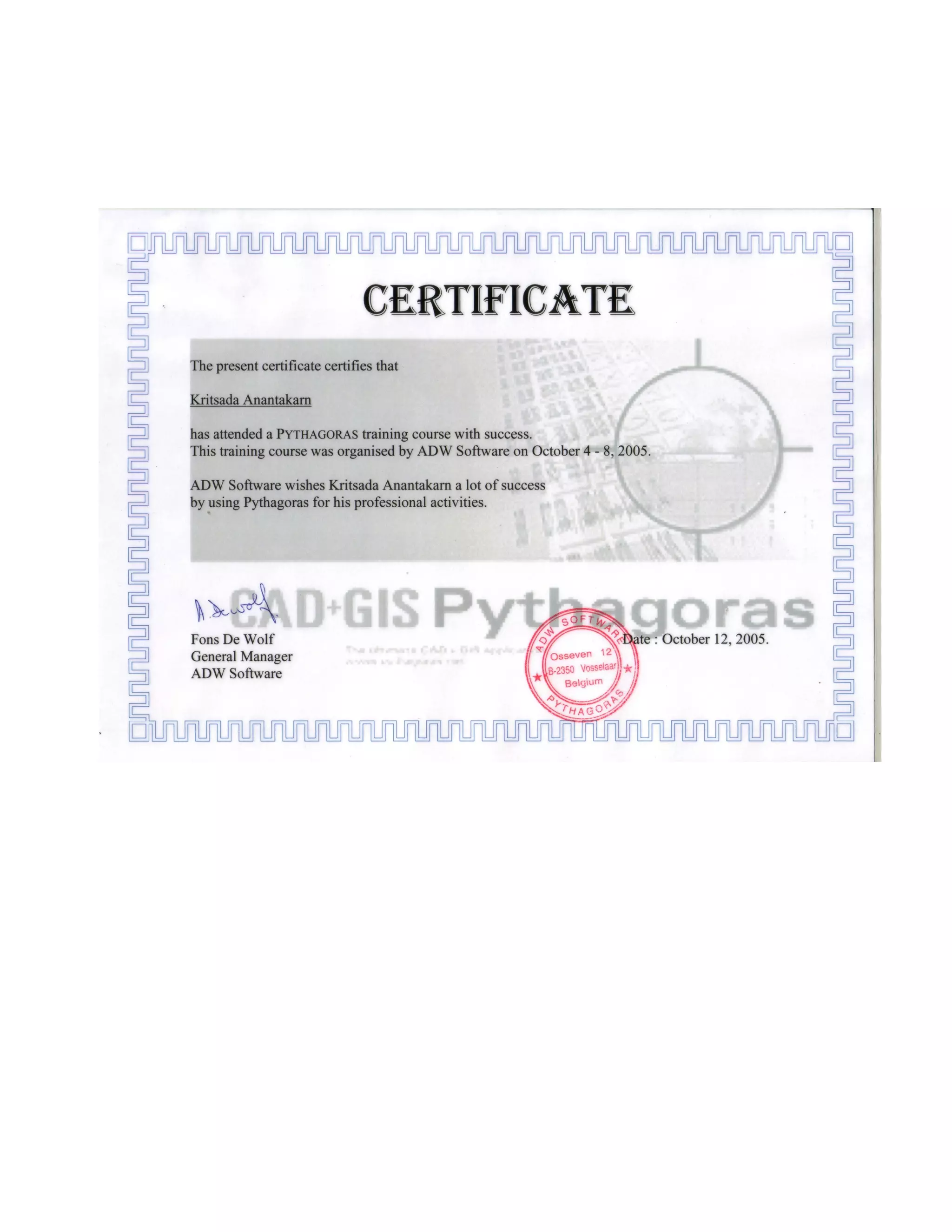 Krit certificate | DOC