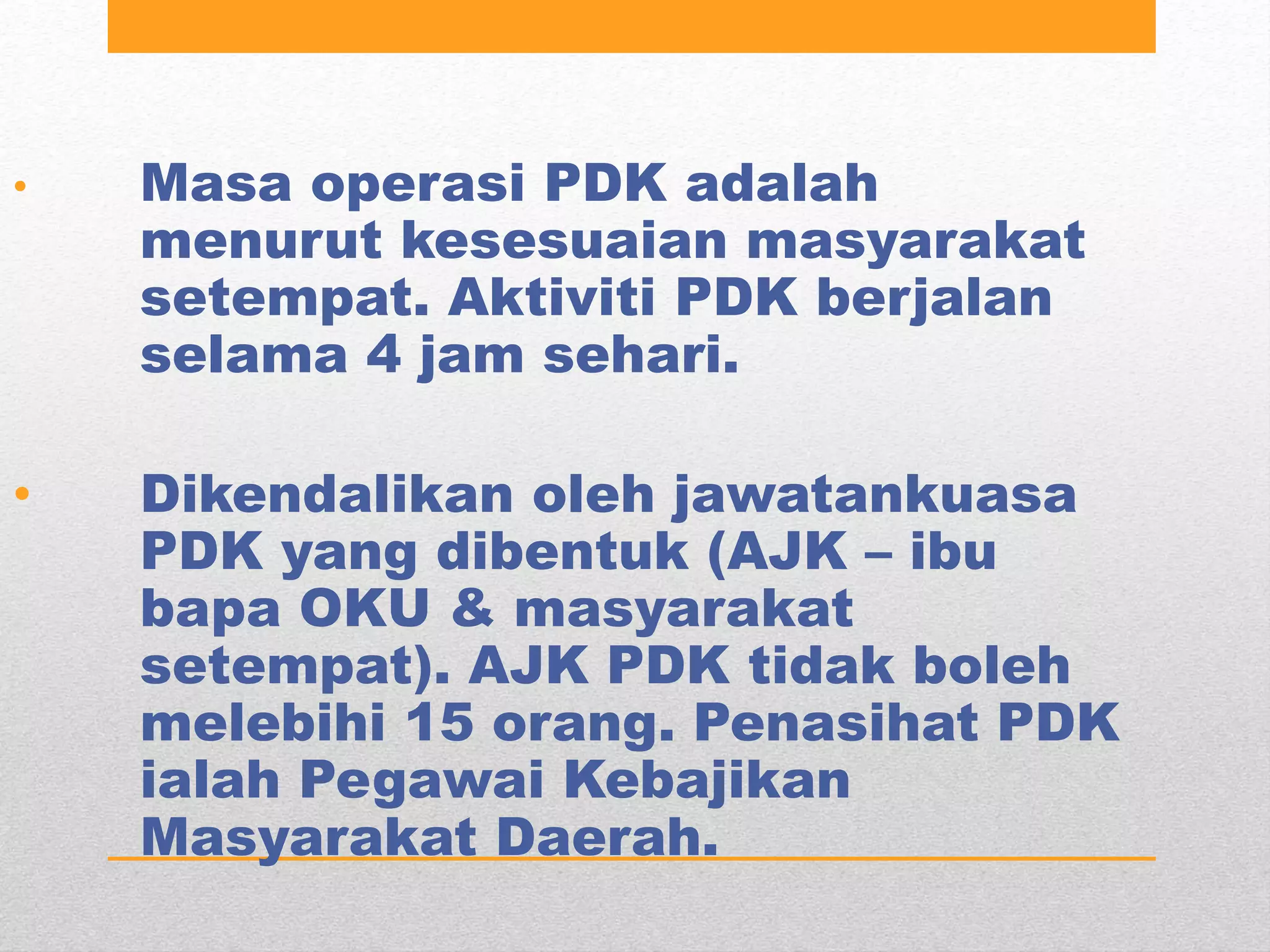 Kriteria kriteria penubuhan PDK | PPT