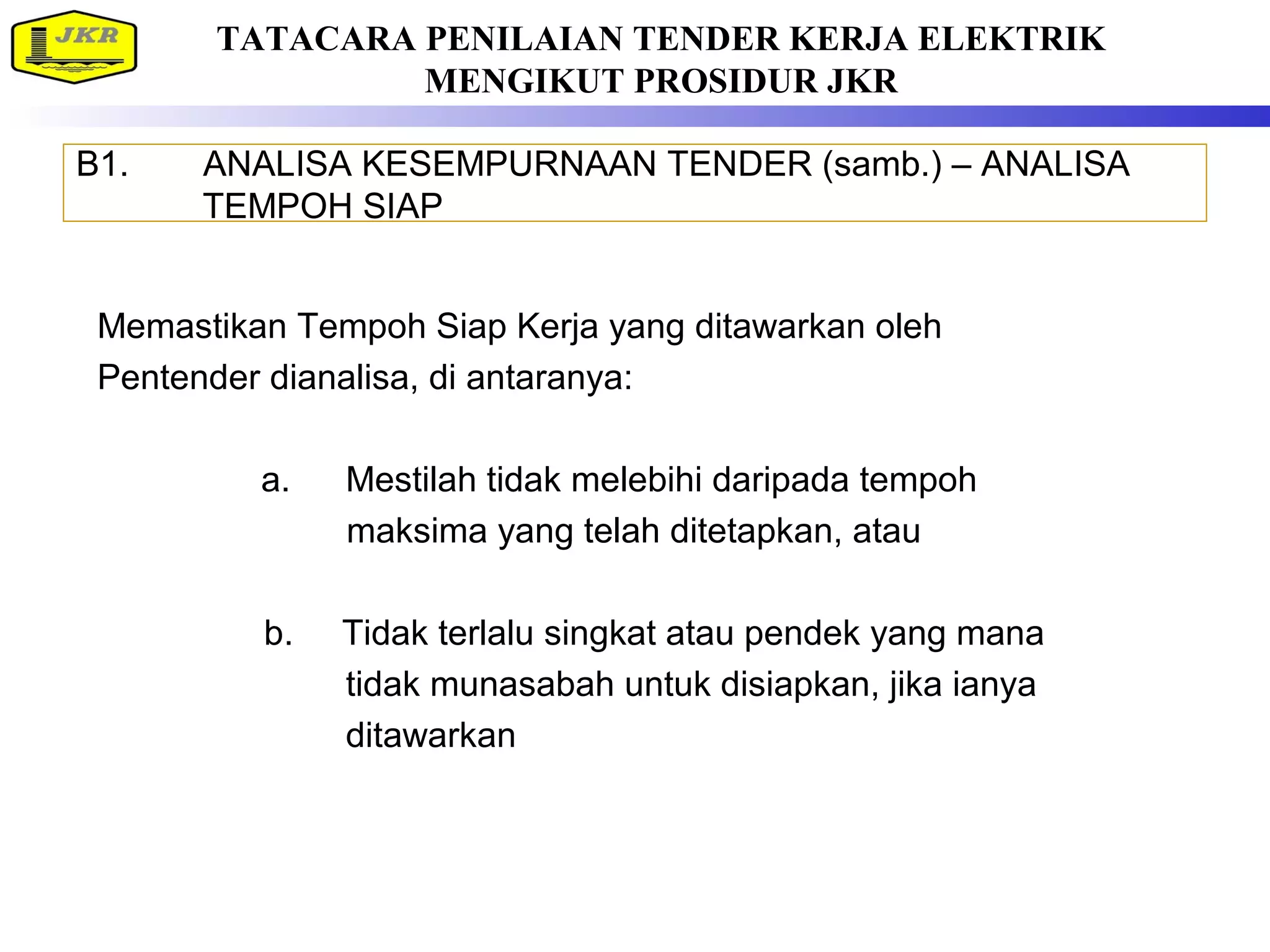 Kriteria penilaian tender untuk kontraktor | PPT