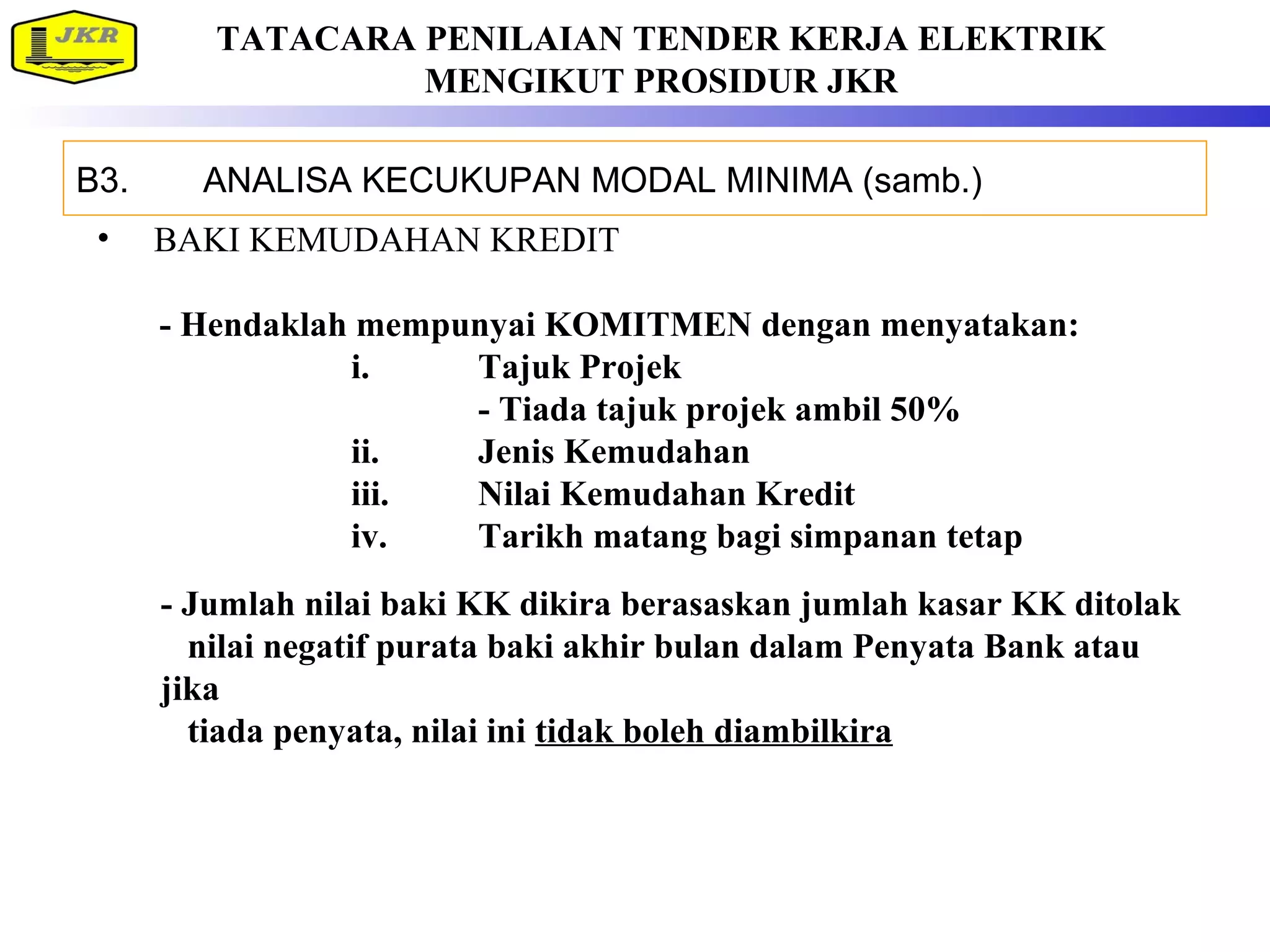 Kriteria penilaian tender untuk kontraktor | PPT