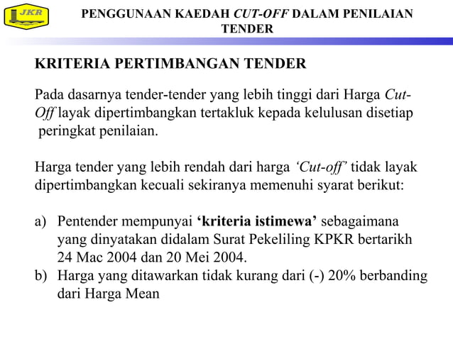 Kriteria penilaian tender untuk kontraktor | PPT