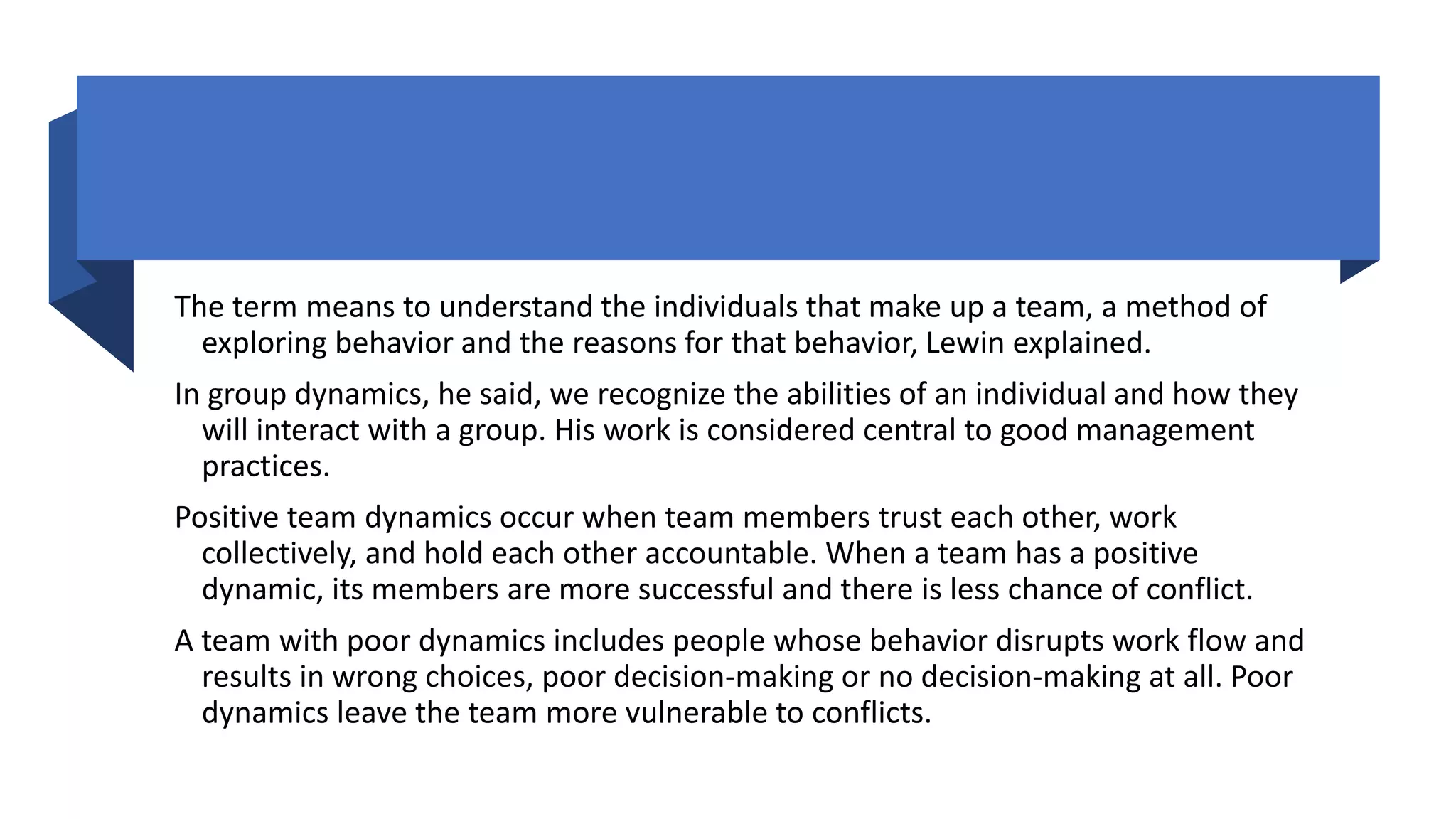 Individual and team dynamics. | PPTX