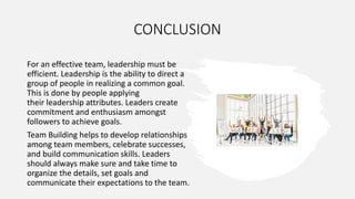 Leadership and team building - general proficiency (2) | PPTX
