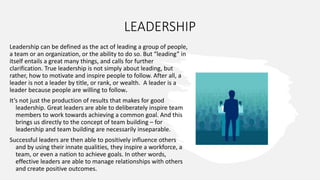 Leadership and team building - general proficiency (2) | PPTX