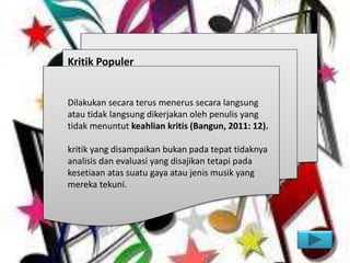 Kritik musik | PPTX