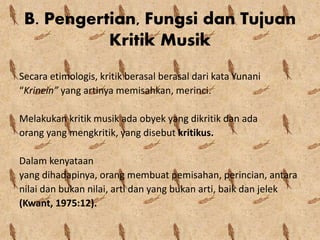 Kritik musik | PPTX