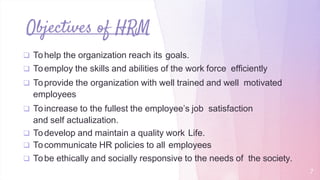 Concept and Functions, Scope and Significance of Human Resource ...