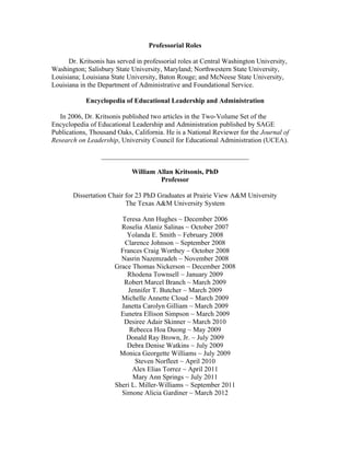 Dr. Kritsonis Honored by the Texas Chapter of the National Association ...