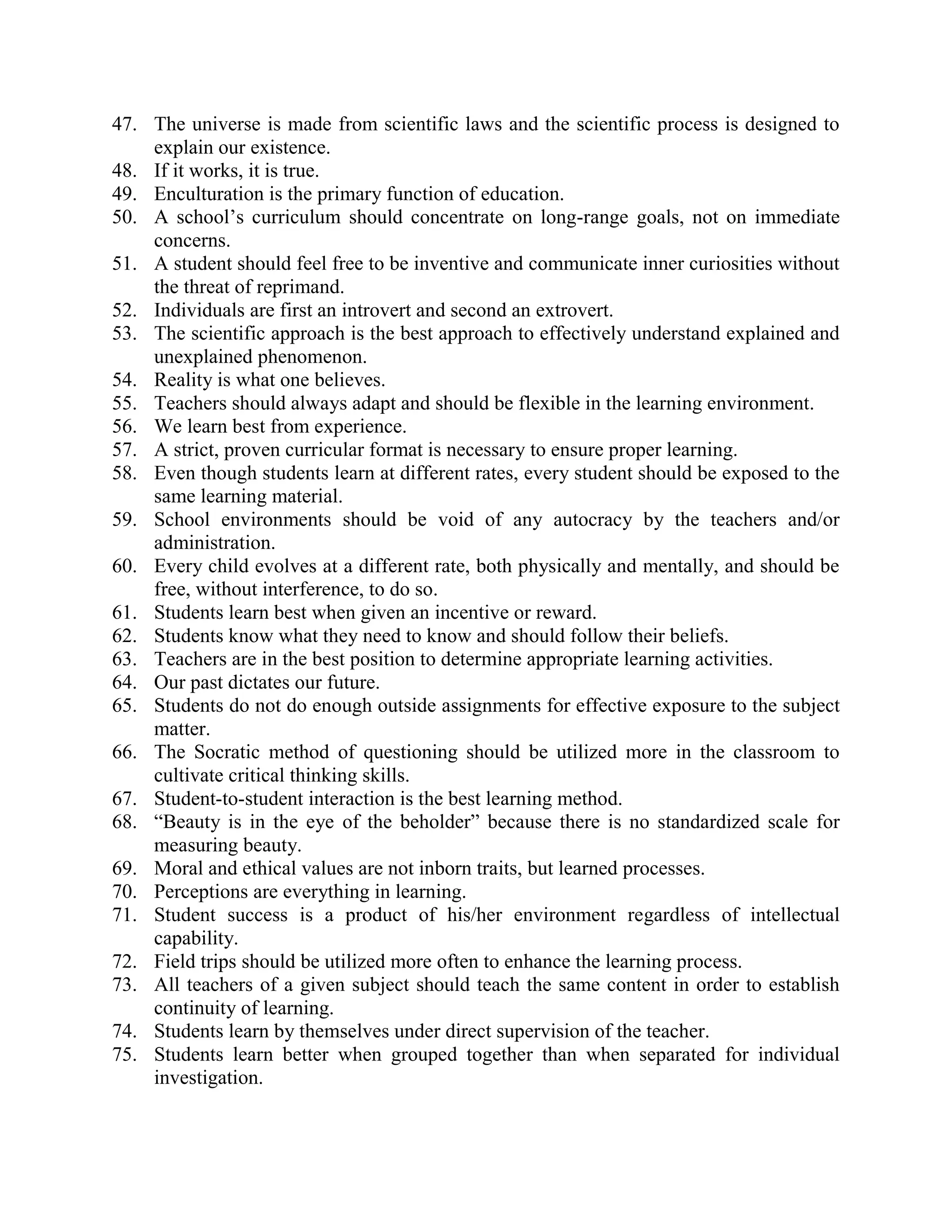 Philosophy Inventory by William Allan Kritsonis, PhD | PDF