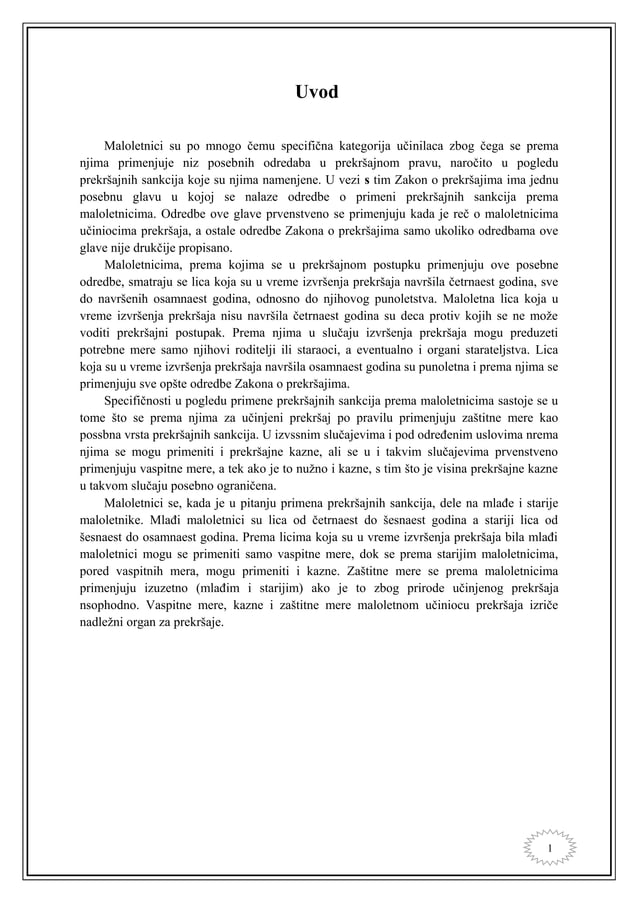 Krivicni postupak prema maloletnicima | PDF