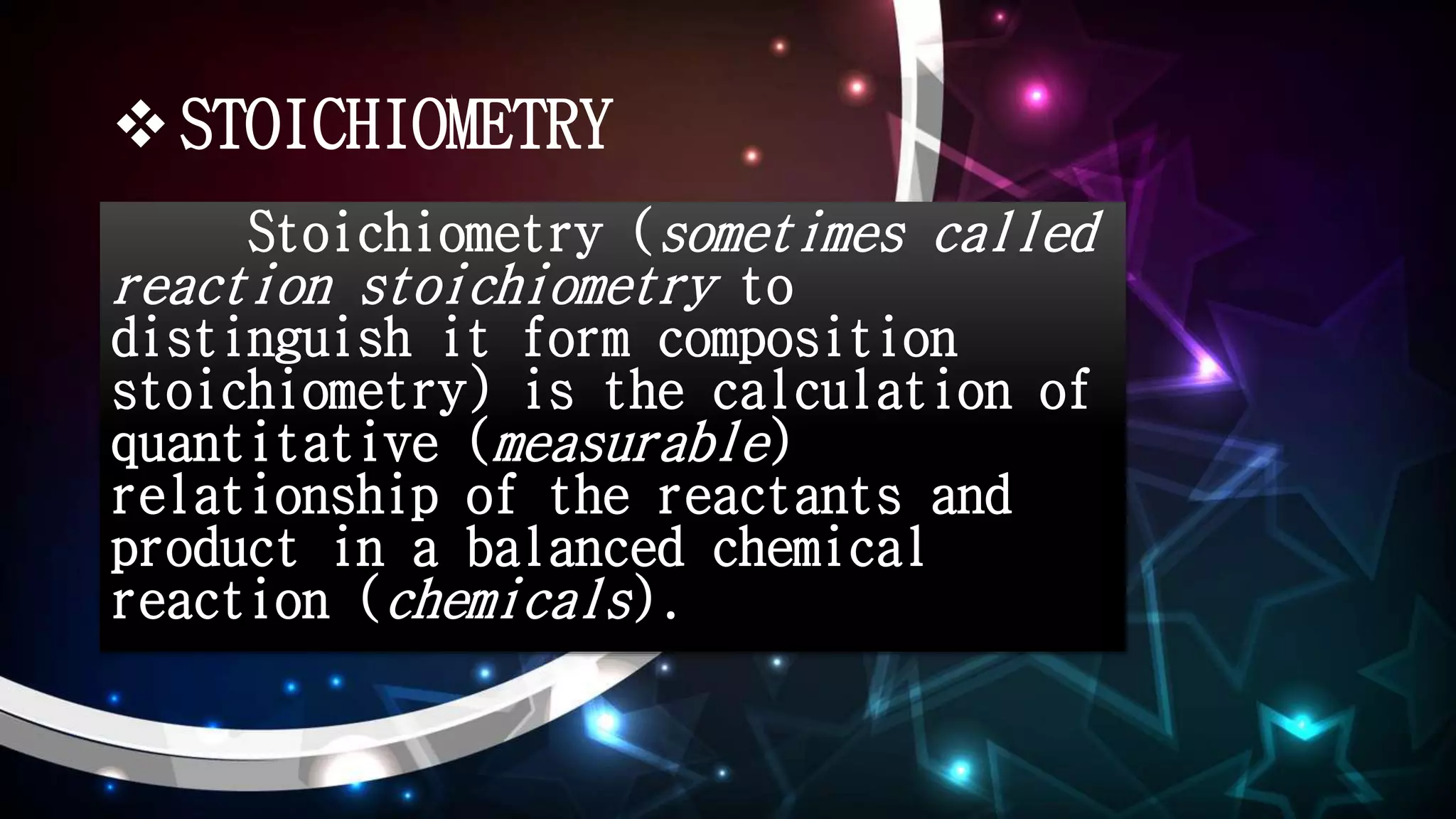 types of stoichiometric calculations | PPTX