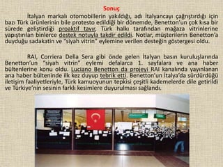 Kriz Yönetimi Örneği - Benetton Kriz Yönetimi | PPTX