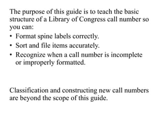 Library of Congress Call Numbers: A Guide for Non-Catalogers Who ...
