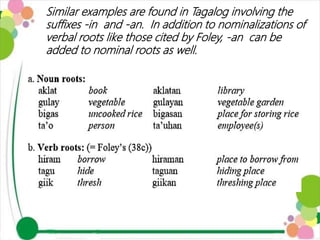 Nouns and Verbs in Tagalog: a reply to Foley | PPTX