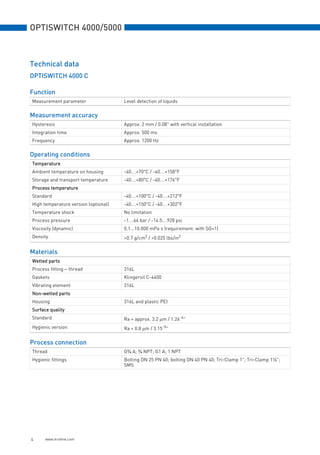 Krohne Vibrating Fork Level Switches | PDF