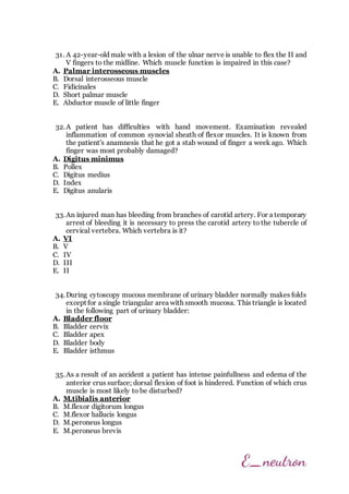 Krok 1 - 2014 (Anatomy) | DOCX