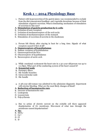 Krok 1 - 2014 (Physiology) | DOCX