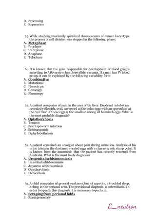 Krok 1 - 2015 (Biology) | DOCX