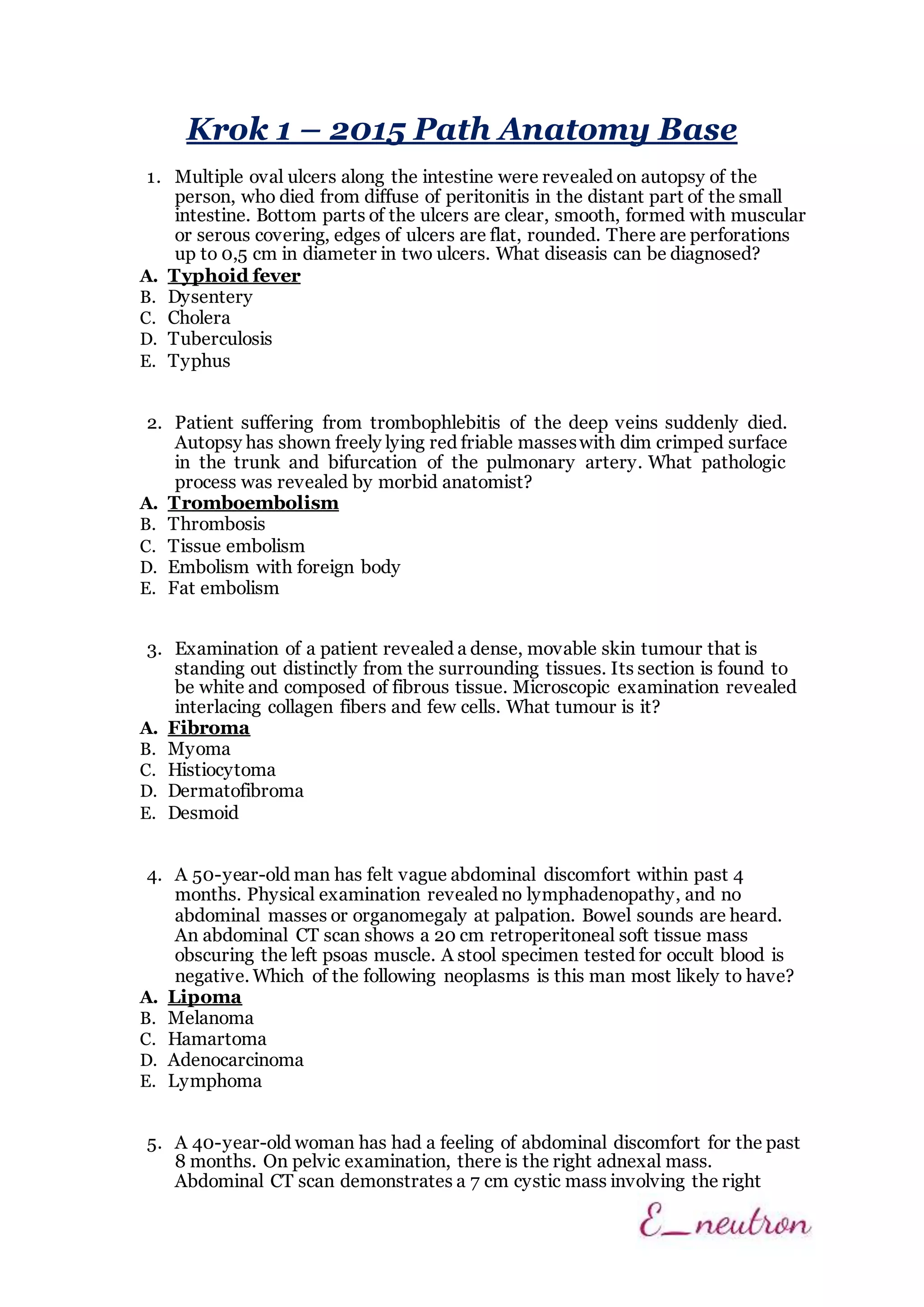 Krok 1 - 2015 (Path-Anatomy) | DOCX