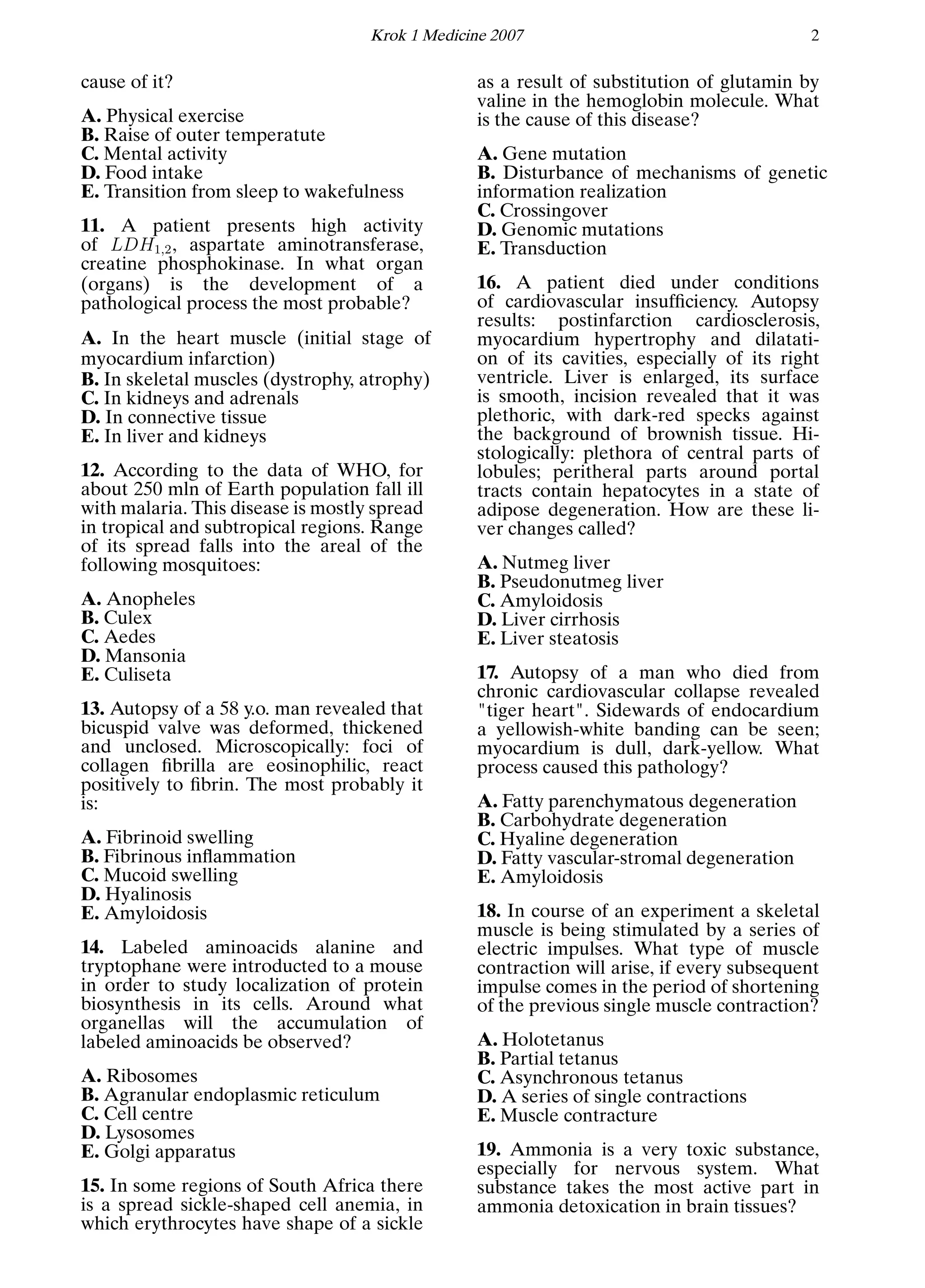 Krok 1 - 2007 Question Paper (General medicine) | PDF | Heart and ...