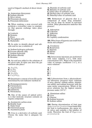 Krok 1 - 2007 Question Paper (Pharmacy) | PDF | Blood Disorders ...