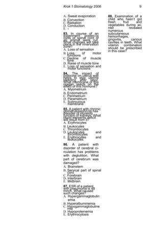 Krok 1 - 2006 Question Paper (Stomatology) | PDF