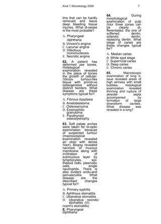 Krok 1 - 2008 Question Paper (Stomatology) | PDF