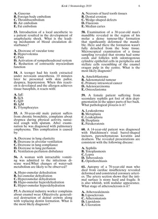 Krok 1 - 2010 Question Paper (Stomatology) | PDF