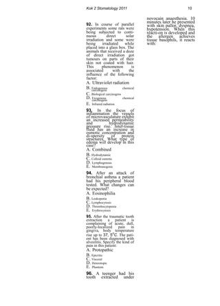 Krok 1 - 2011 Question Paper (Stomatology) | PDF