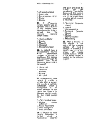 Krok 1 - 2011 Question Paper (Stomatology) | PDF